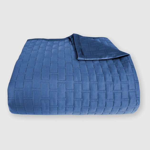 BedVoyage Luxury 100% Viscose from Bamboo Quilted Coverlet - Indigo ...