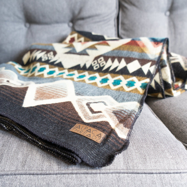 Alpaca Threadz Andean Alpaca Wool Blanket - Inca | Natural Linens