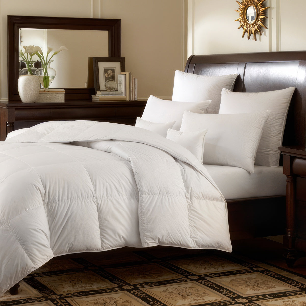 Downright Logana 800+ Siberian White Goose Down Comforter | Natural Linens